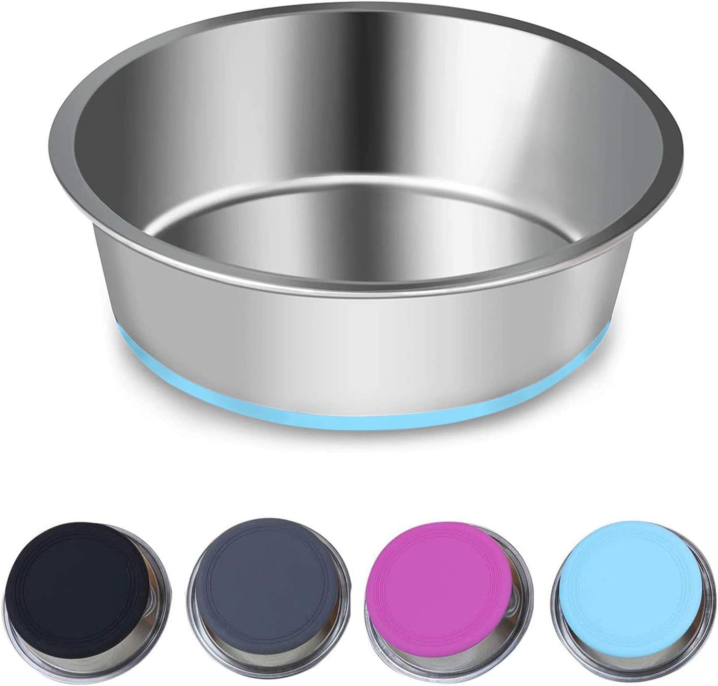 SUOXU Thick Stainless Steel Dog Bowls, Pet Feeding Bowls, Dog Cat Plate ...