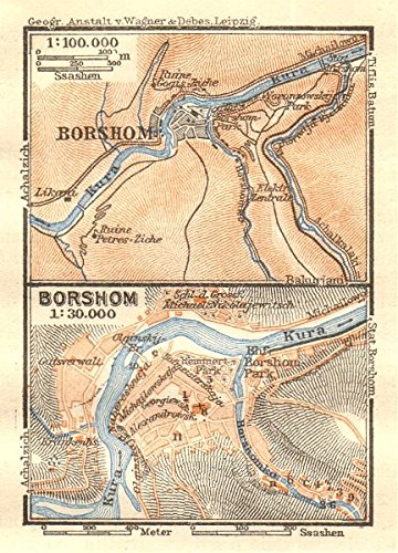 Buy Borjomi (Borshom) Town/City Plan. Georgia. Very Small. BAEDEKER ...