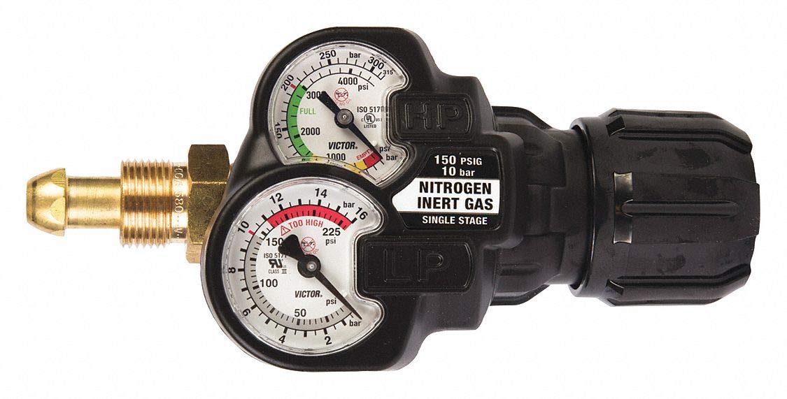Victor ESS3 Series, Gas Regulator, Single Stage, 5 to 125 psi, CGA 580 ...