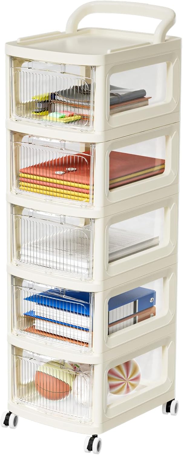 Amazon.com: Onlyoily 5 Drawer Plastic Drawer Storage,Craft Plastic ...