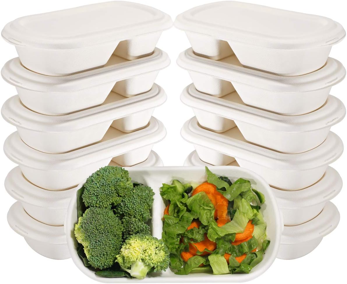 Amazon.com: I00000 125Pack 7"x5" Compostable Food Containers ...