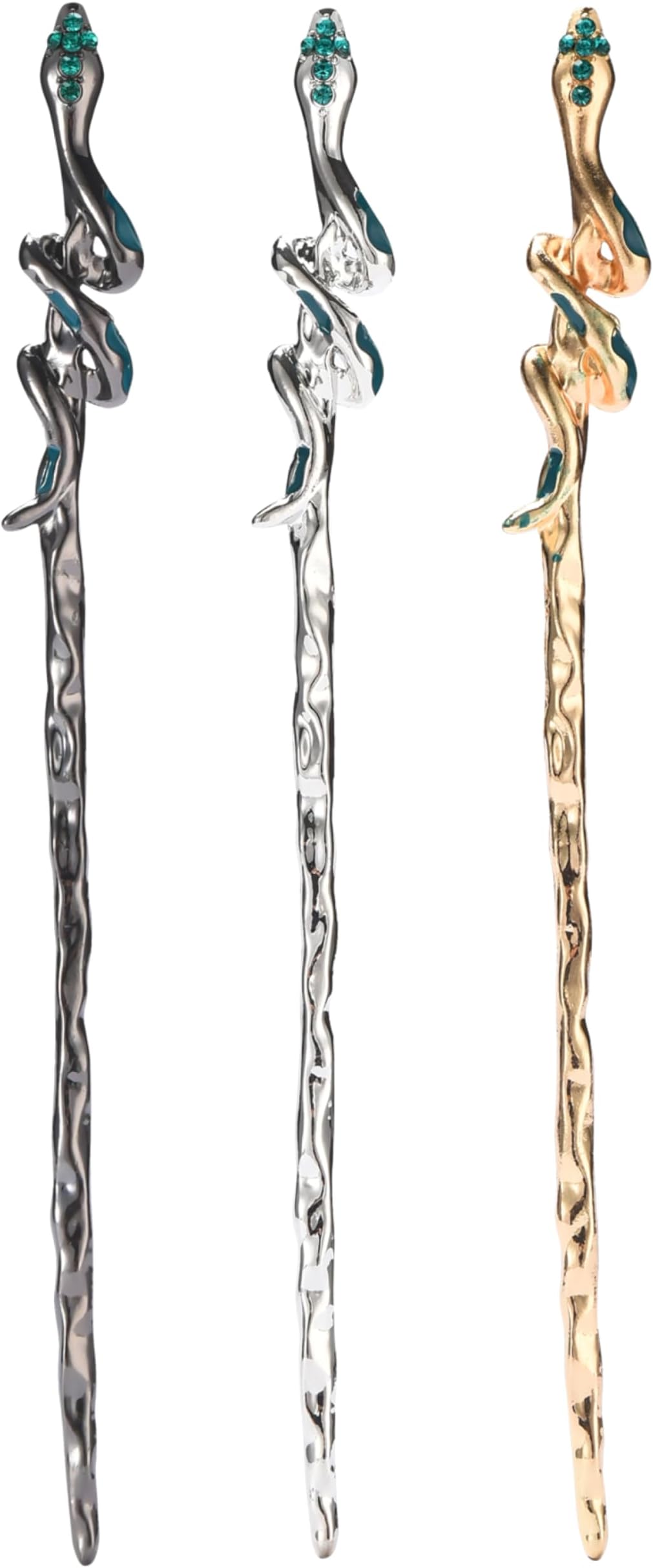 Amazon.com : Hawwwy 6.8'' Multicolor Set of 3 Snake Hair Sticks ...