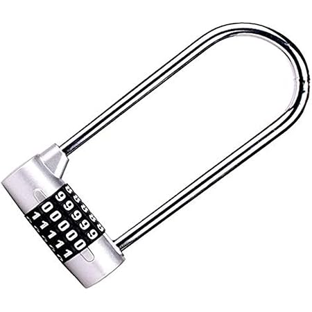Bosvision 5-Digit Combination U Lock Padlock, Long Shackle (7.8 "), 2. ...