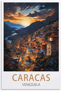 Amazon.com: HXHNFER Caracas Venezuela Vintage Travel Poster 08x12inch ...