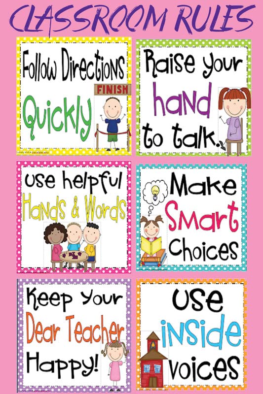 Kids Sticker Poster For Wall Decoration Class Room Rules Wall ...