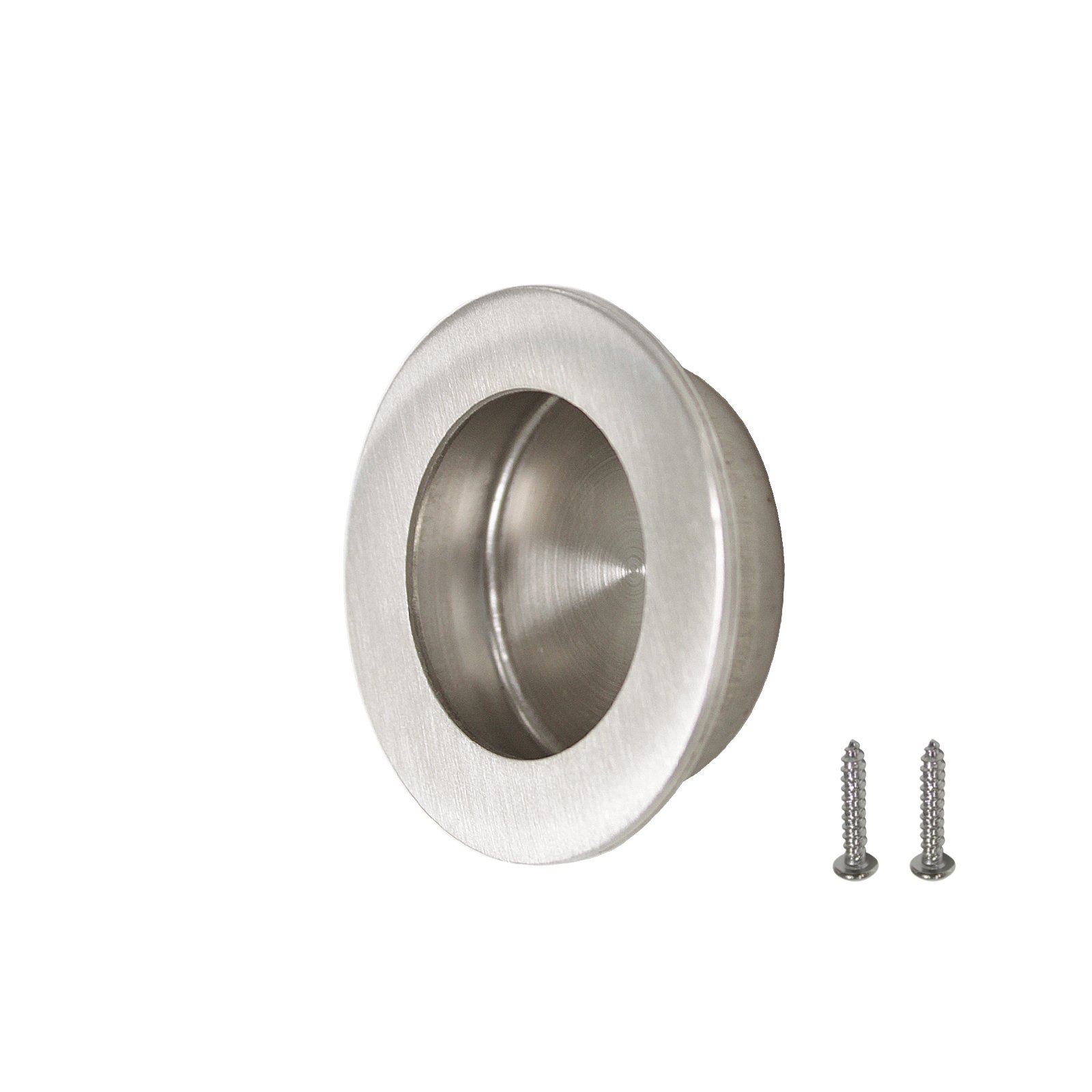 2 Pack Round Circular Flush Recessed Handles Brushed Stainless Steel ...
