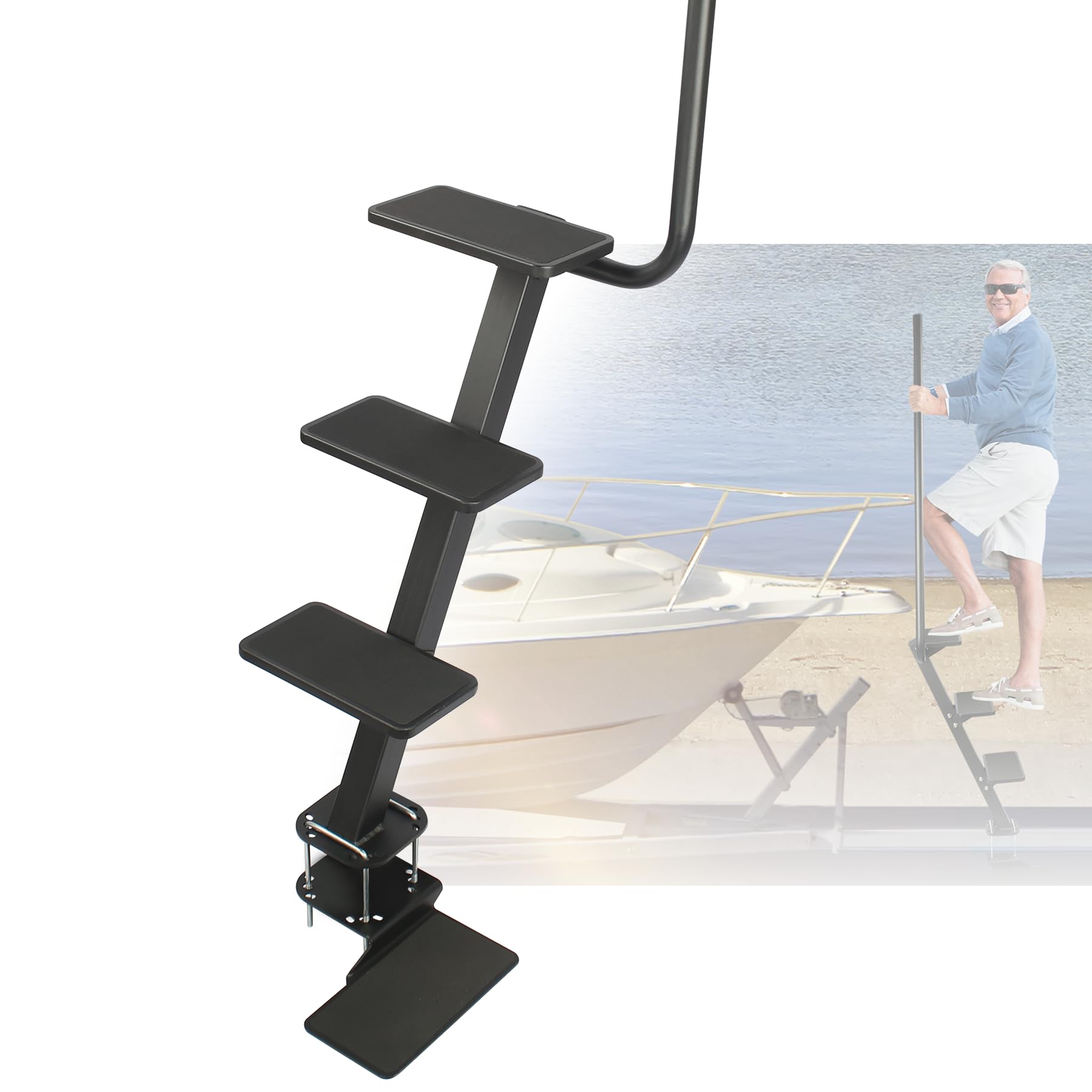 Snapklik.com : 4-Step Boat Steps For Trailer