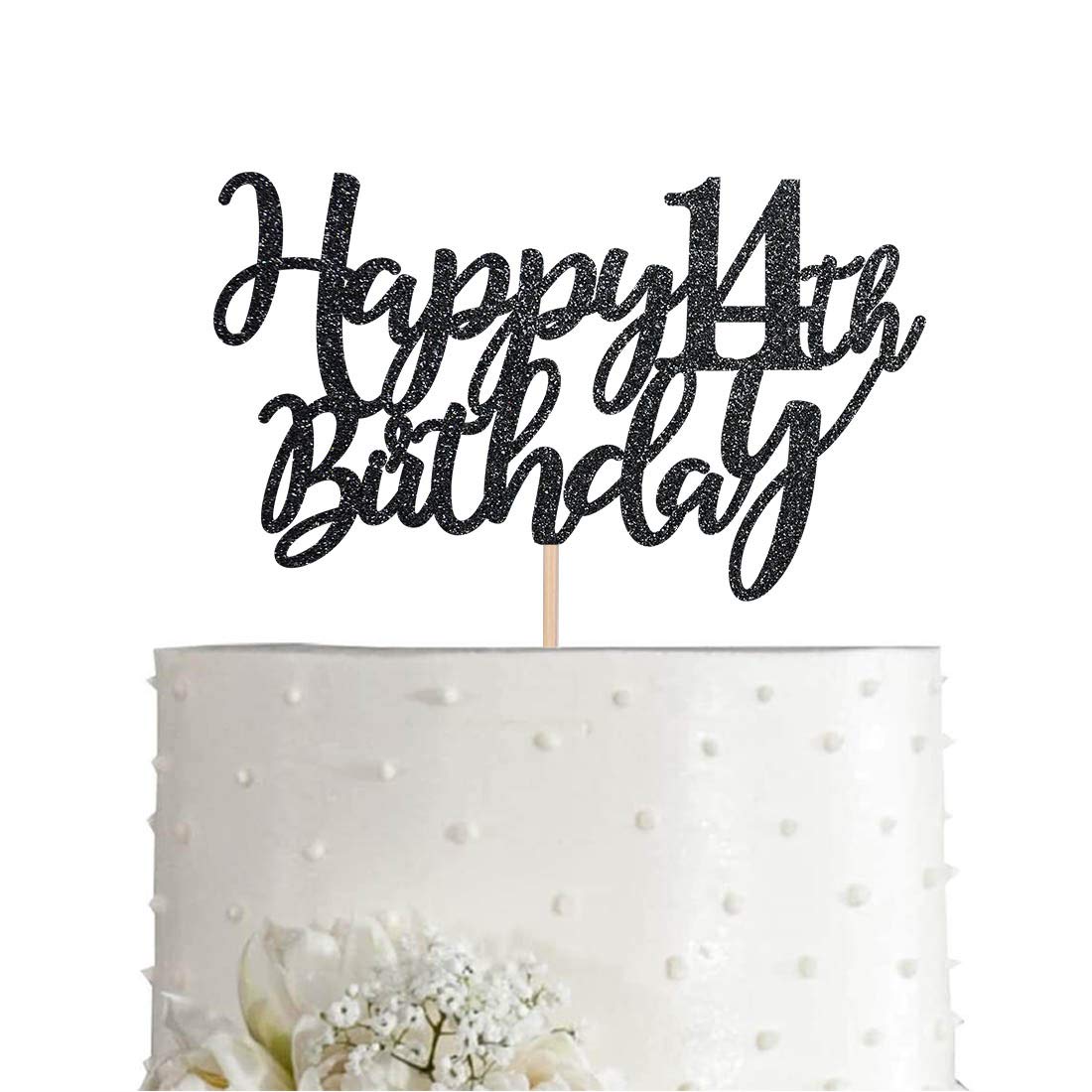 Buy 14 Black Glitter Happy 14th Birthday Cake Topper Birthday Party buy-14-black-glitter-happy-14th-birthday-cake-topper-birthday-party