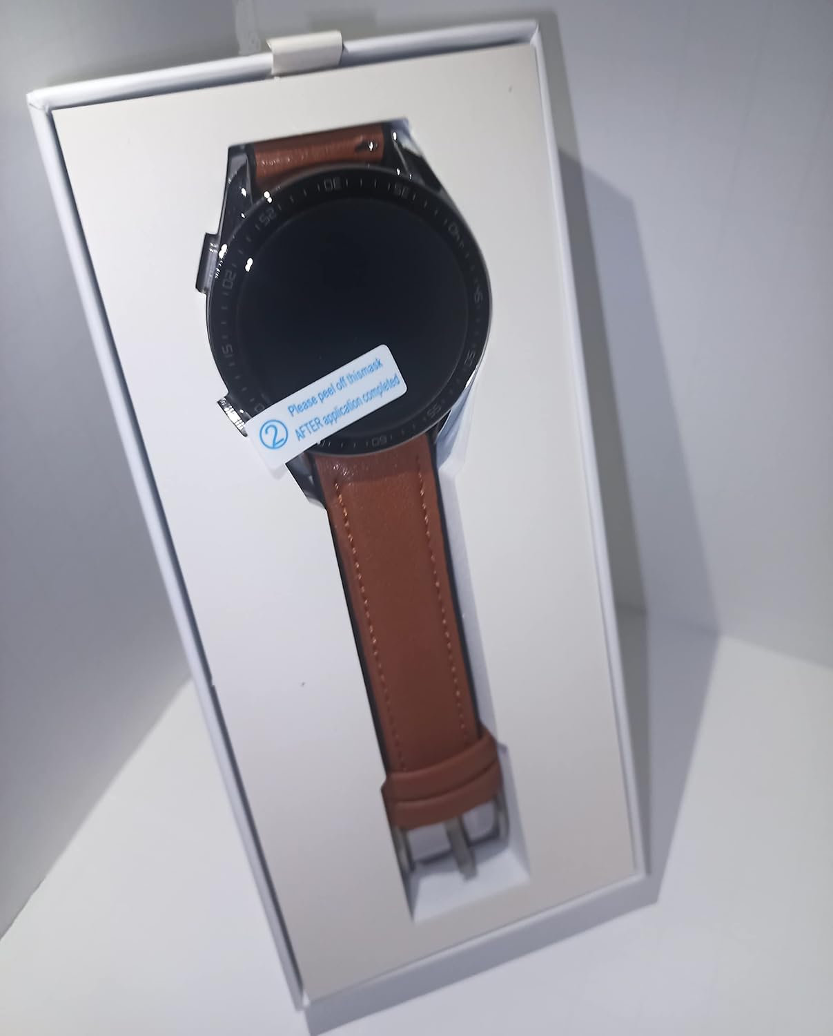 Amazon.com: 1.32 inch Round Health Monitoring FW03 Smart Watch Tan Band ...