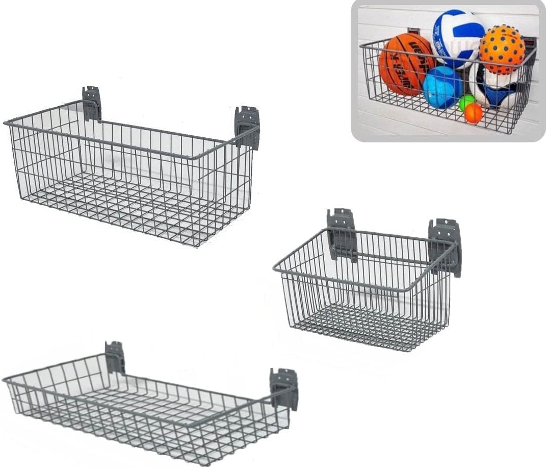 Amazon.com: Nisorpa Slatwall Baskets,3 Pack Metal Slatwall Wire Basket ...