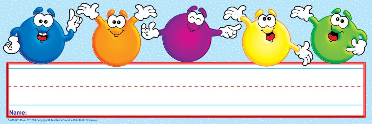 Amazon.com: Scholastic Smiley Faces! Name Plates (TF1535) : Office Products