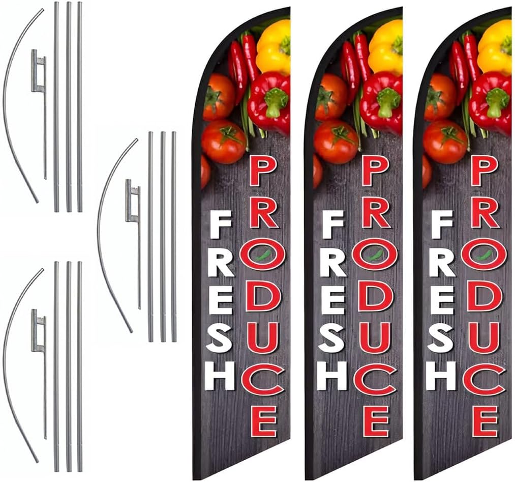Amazon.com: Fresh Produce Feather Banner Swooper Flag, Replacement Flag ...