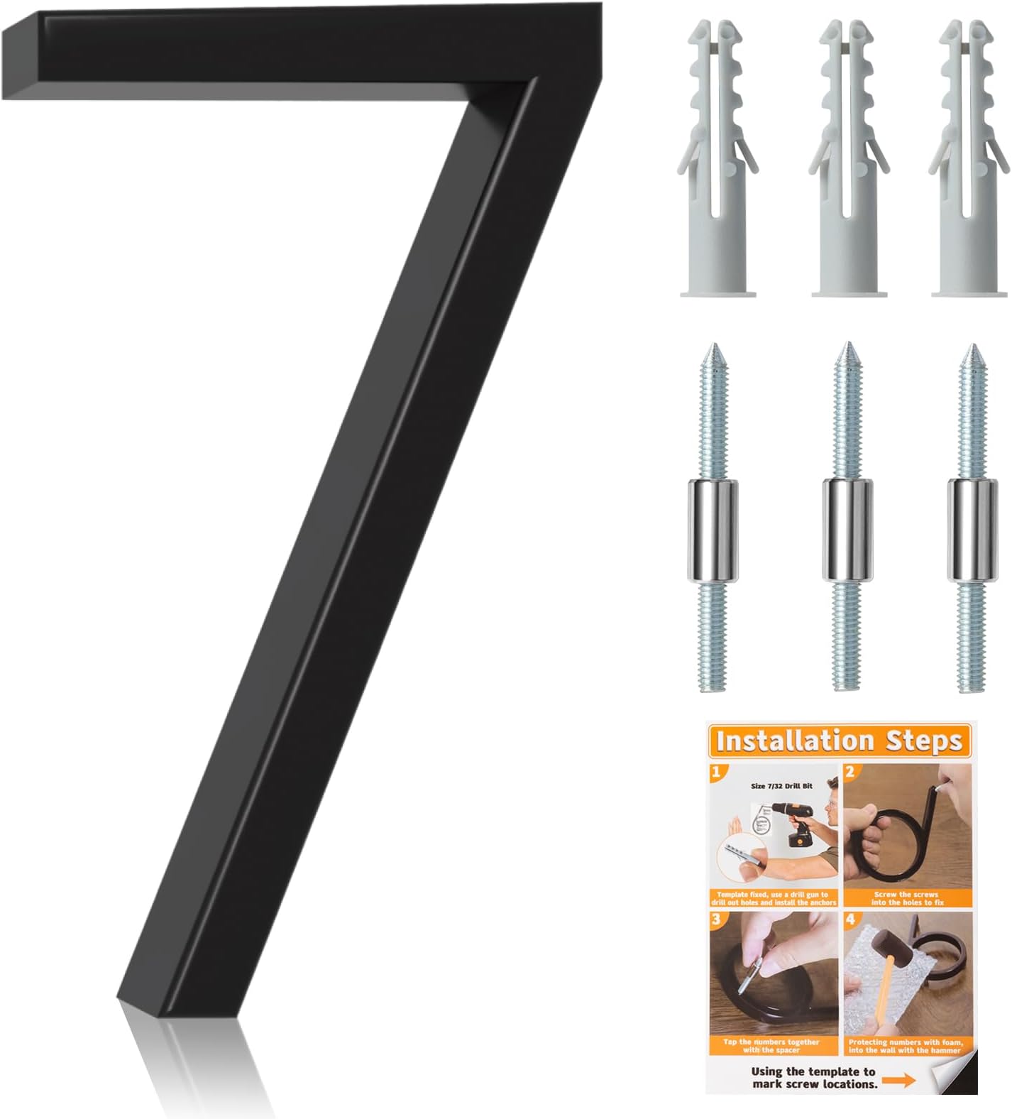 Amazon.com: ALTAIR Stainless Steel House Number, Black Floating Modern ...