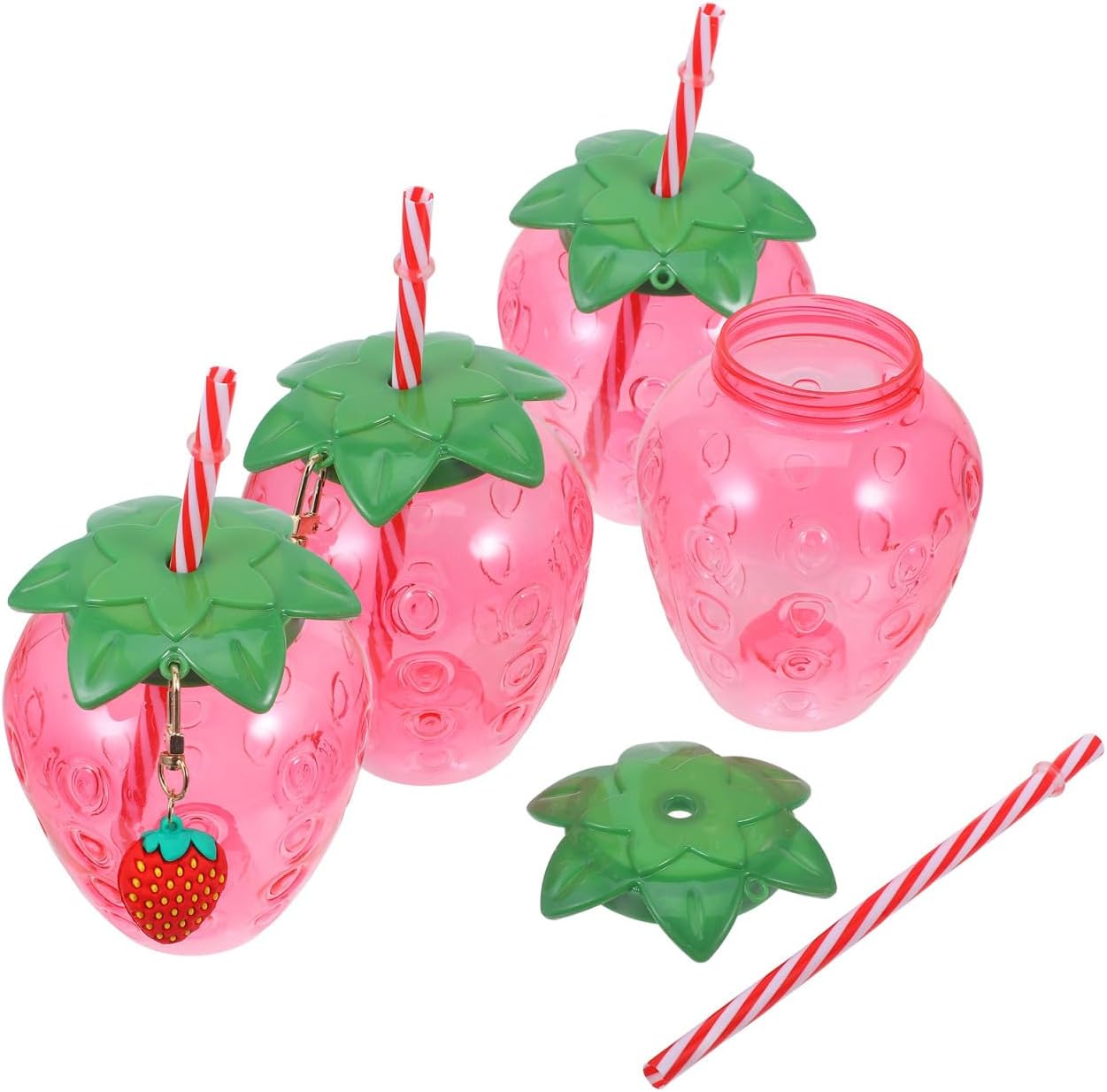 Amazon.com: Fun Express 12 Pieces Strawberry Molded Cups with Lids ...