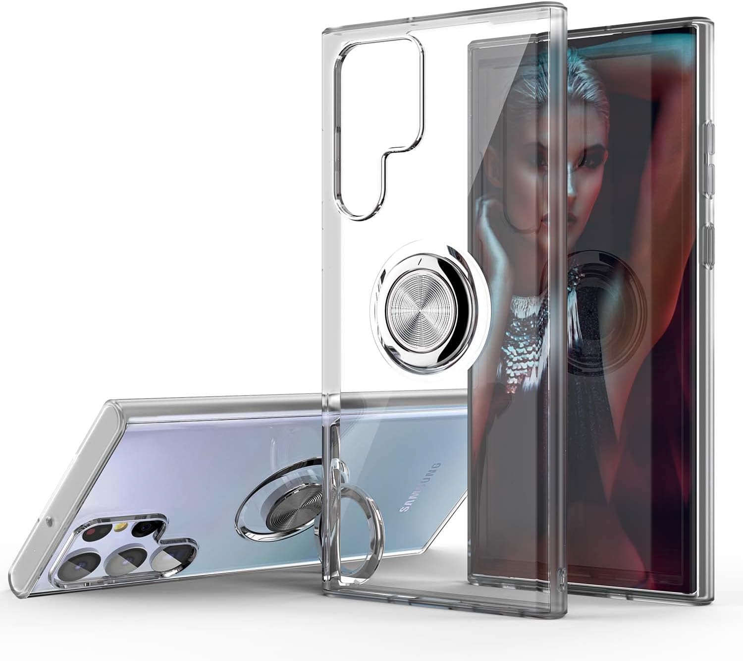 Amazon.com: Galaxy S22 Ultra Case, Clear Body Soft TPU Shockproof Case ...