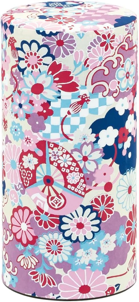 Amazon.com: 野口熊太郎茶園 Japanese Tea Canister Tin Taisyo Yuzen Komon/Double ...