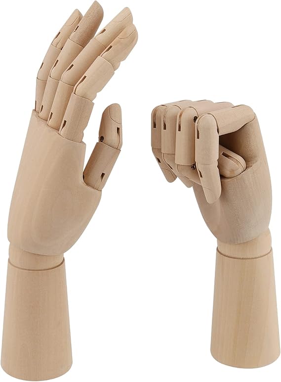Amazon.com: JEUIHAU 2 PCS 12 Inches Wooden Hand Model, Left and Right ...