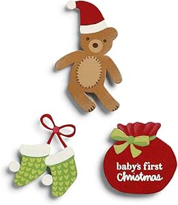 Amazon.com: Demdaco Embellish Your Story Baby's First Christmas Magnets ...