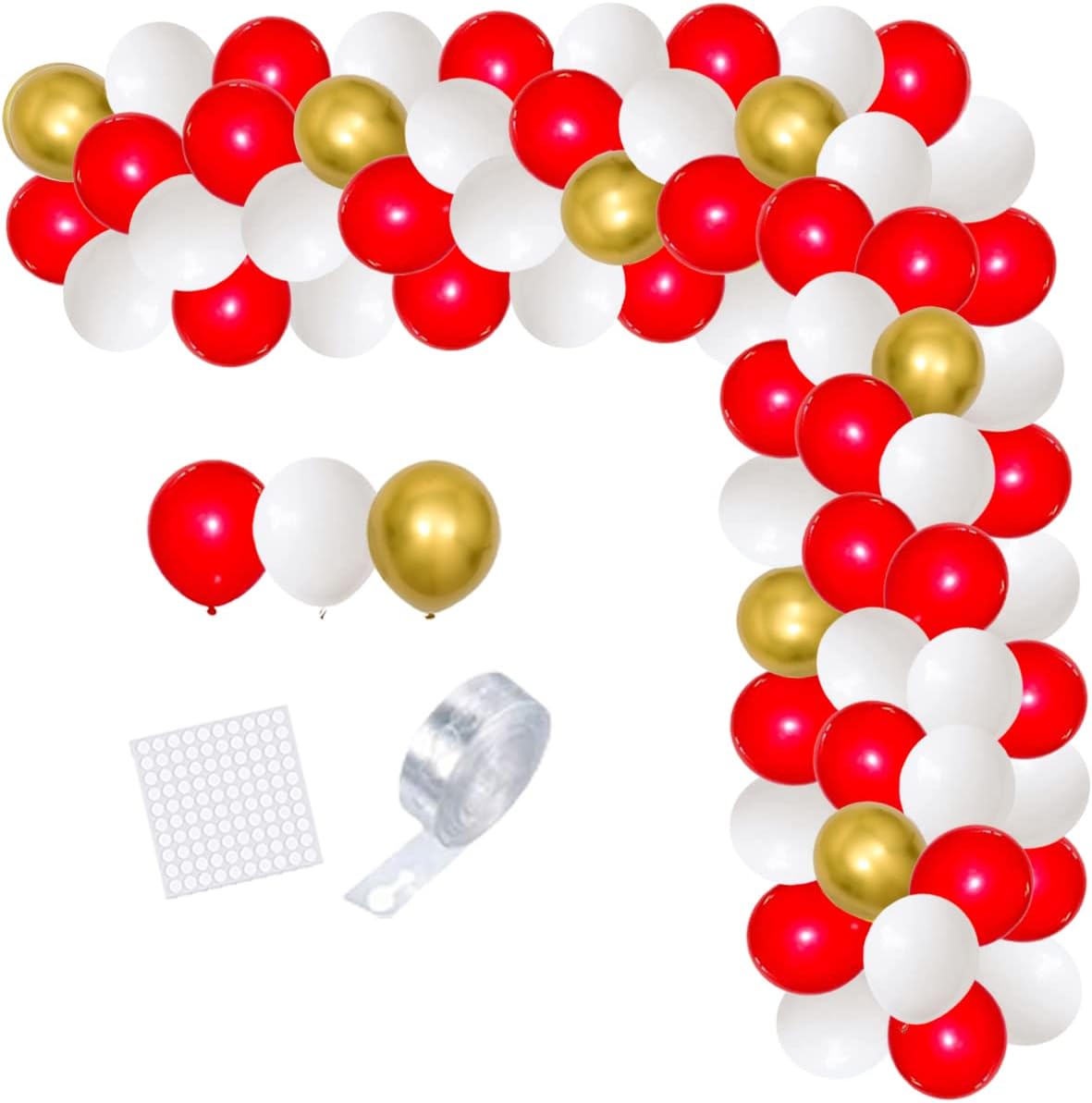 Amazon.com: Red and White Balloon Garland Arch Kit - 117PCS 12in 10in ...