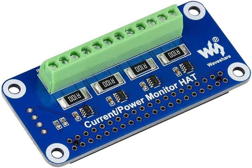 Amazon.com: Waveshare 4-ch Current/Voltage/Power Monitor HAT for Raspberry Pi, I2C/SMBus ...