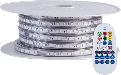 Amazon.com: GUOTONG 110V 8 Colors RGB Dimmable Strip Light Outdoor 65 ...