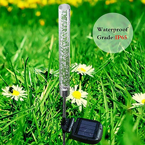 COOZHYESS 2 Pack Solar Powered Stake Rainbow Lights, with Bubble Effect ...