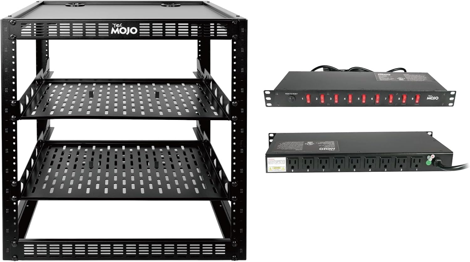 Amazon.com: Tecmojo 12U Open Frame Network Rack&9 Outlet Rack Mount ...