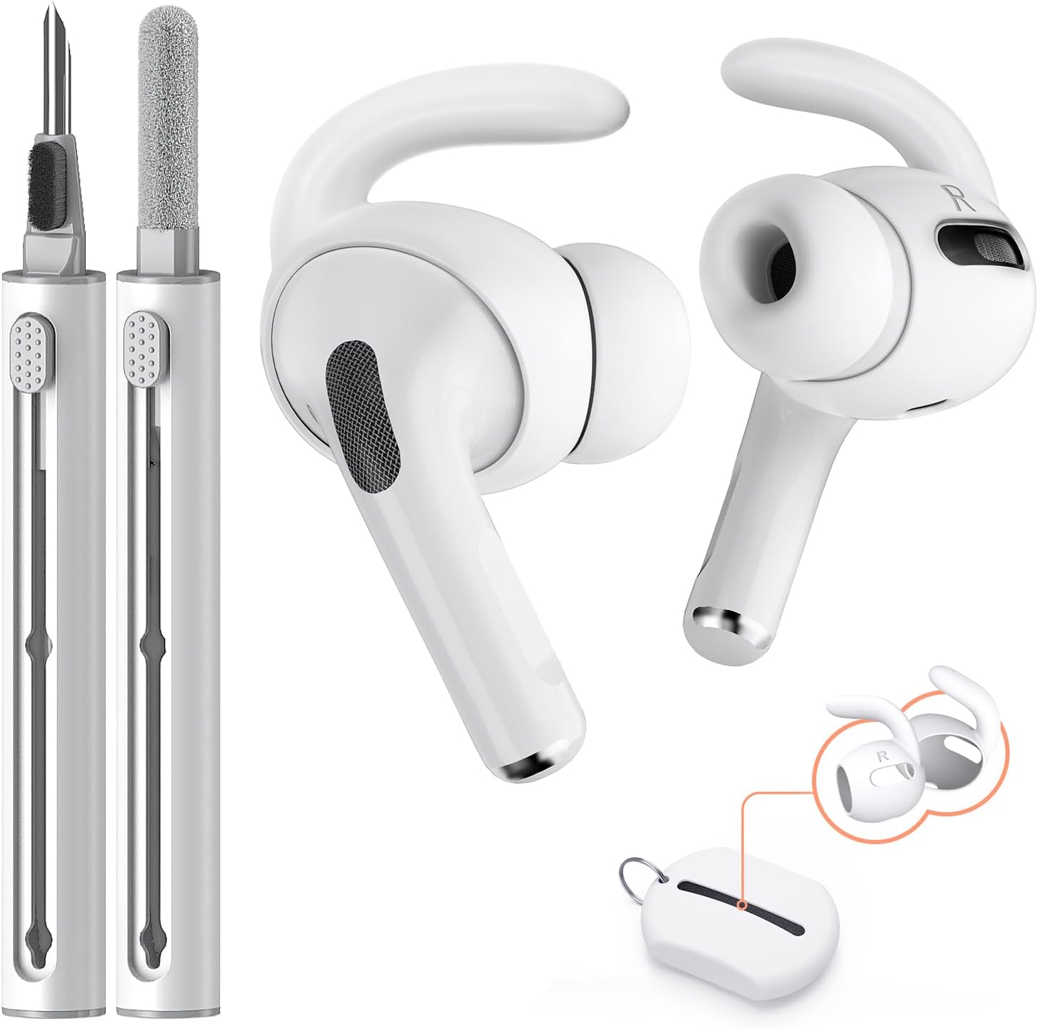 Amazon.com: 4 Pairs for AirPods Pro Ear Hooks Covers with Cleaner kit ...