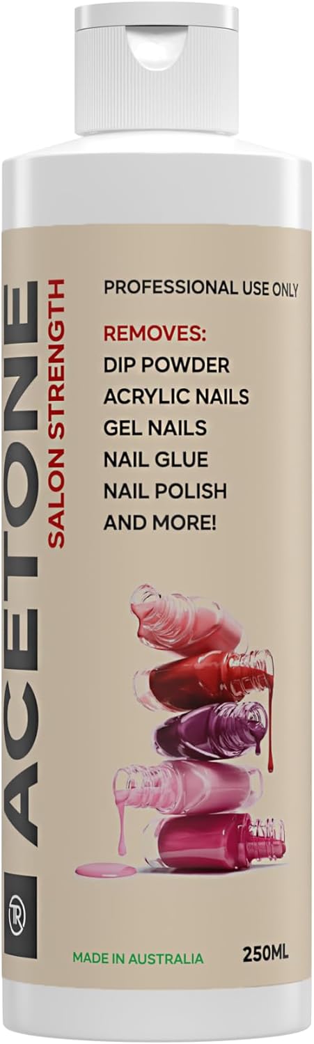 100% Pure Acetone Gel Acrylici Nail Polish Soak Off Remover 250ml ...