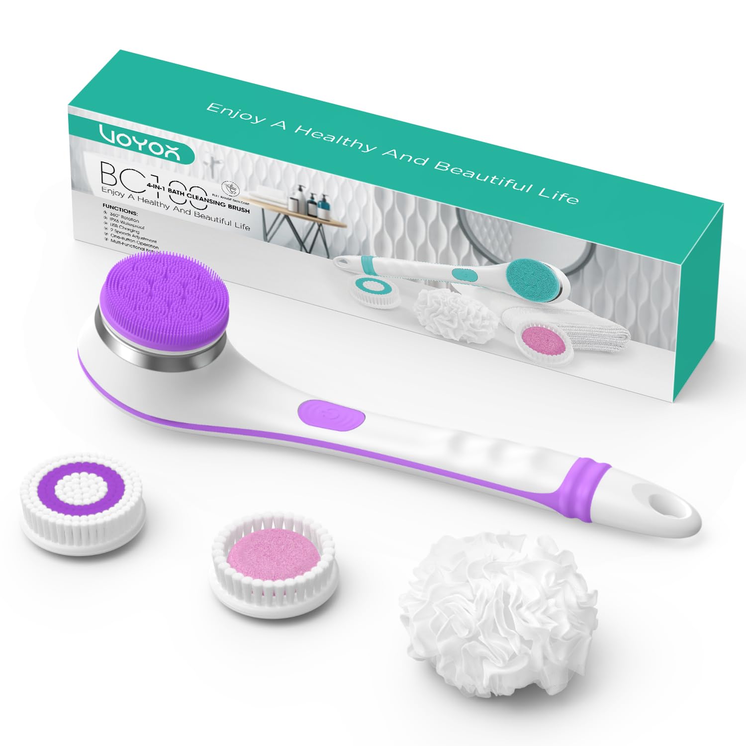 Amazon.com : VOYOR Electric Body Brush Back Scrubber for Shower ...