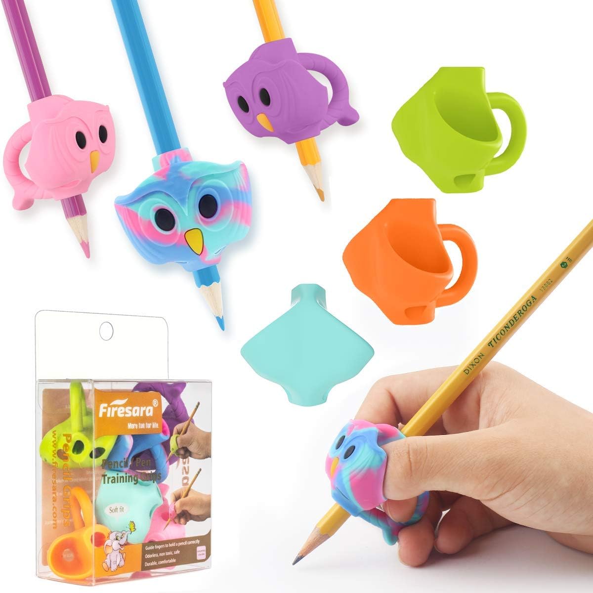 Amazon.com : SANNIX 16 PCS Pencil Finger Grips for Kids Handwriting ...