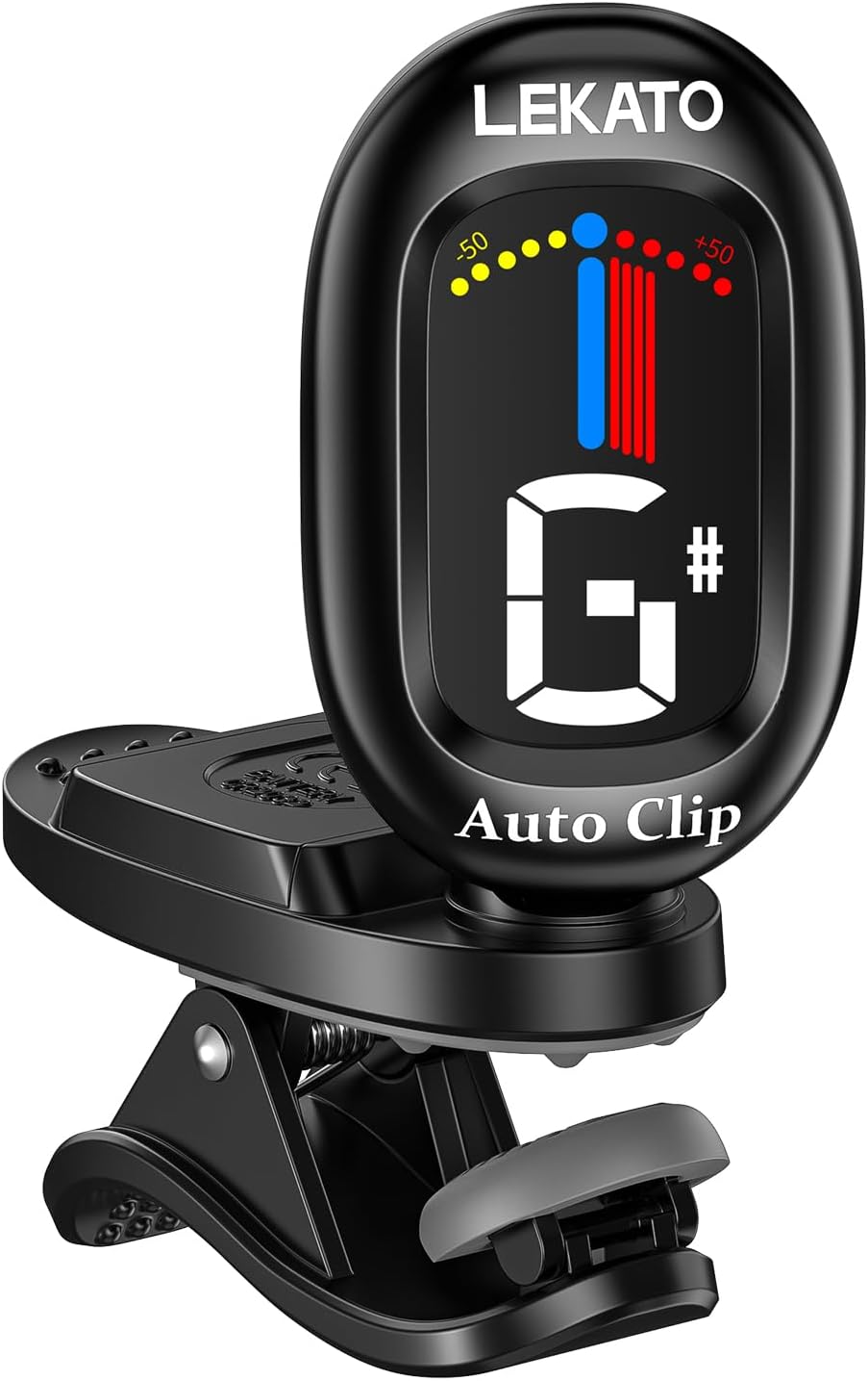 Guitar tuner, LEKATO Chromatic Clip-on Tuner with LCD colour display ...