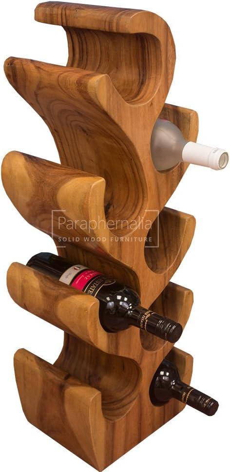 Large Wood Wine Rack 12 Bottle Tree Sculpture | Wooden Tree Wine Holder ...