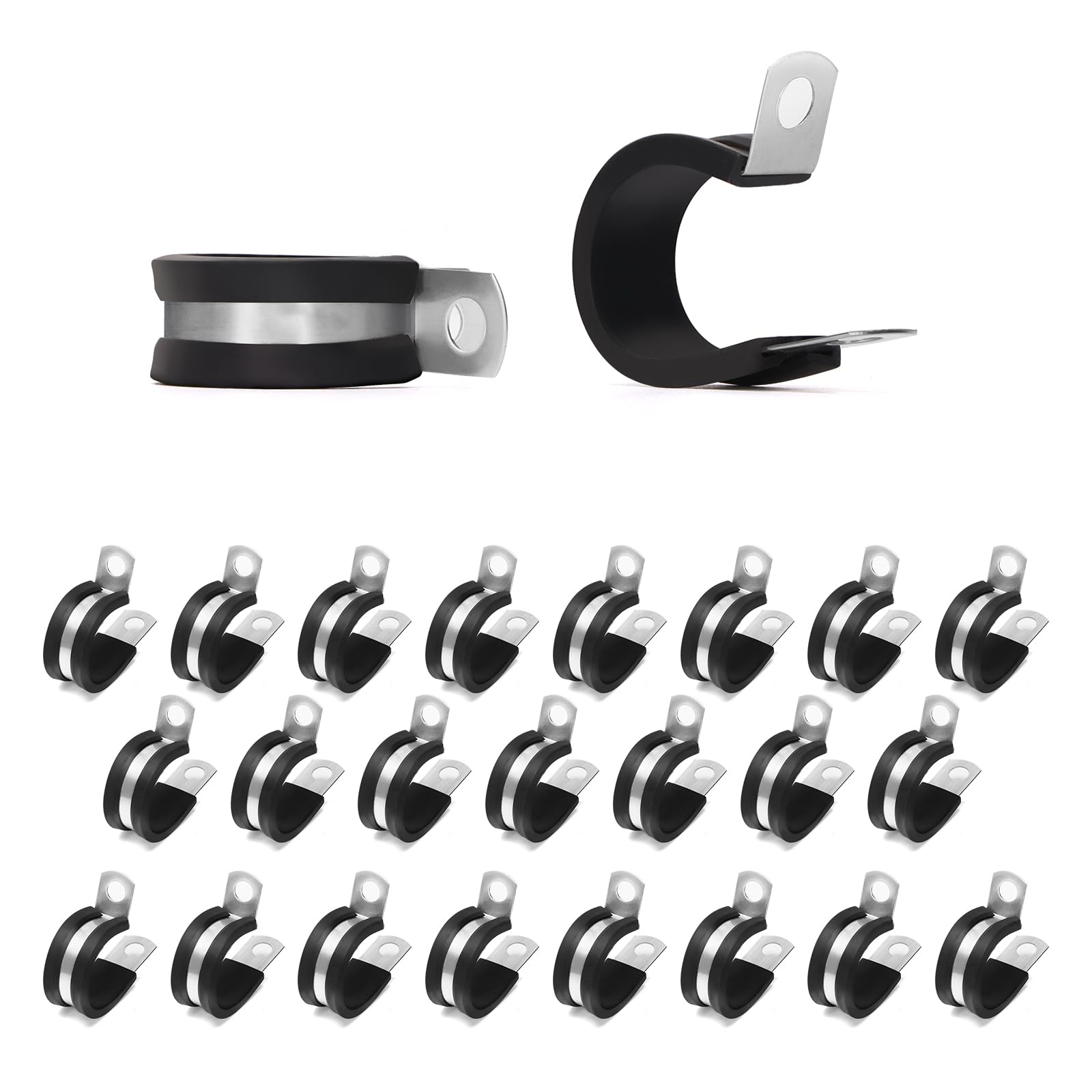 Snapklik.com : iCrimp Rubber Cushioned Stainless Steel Cable Clamps