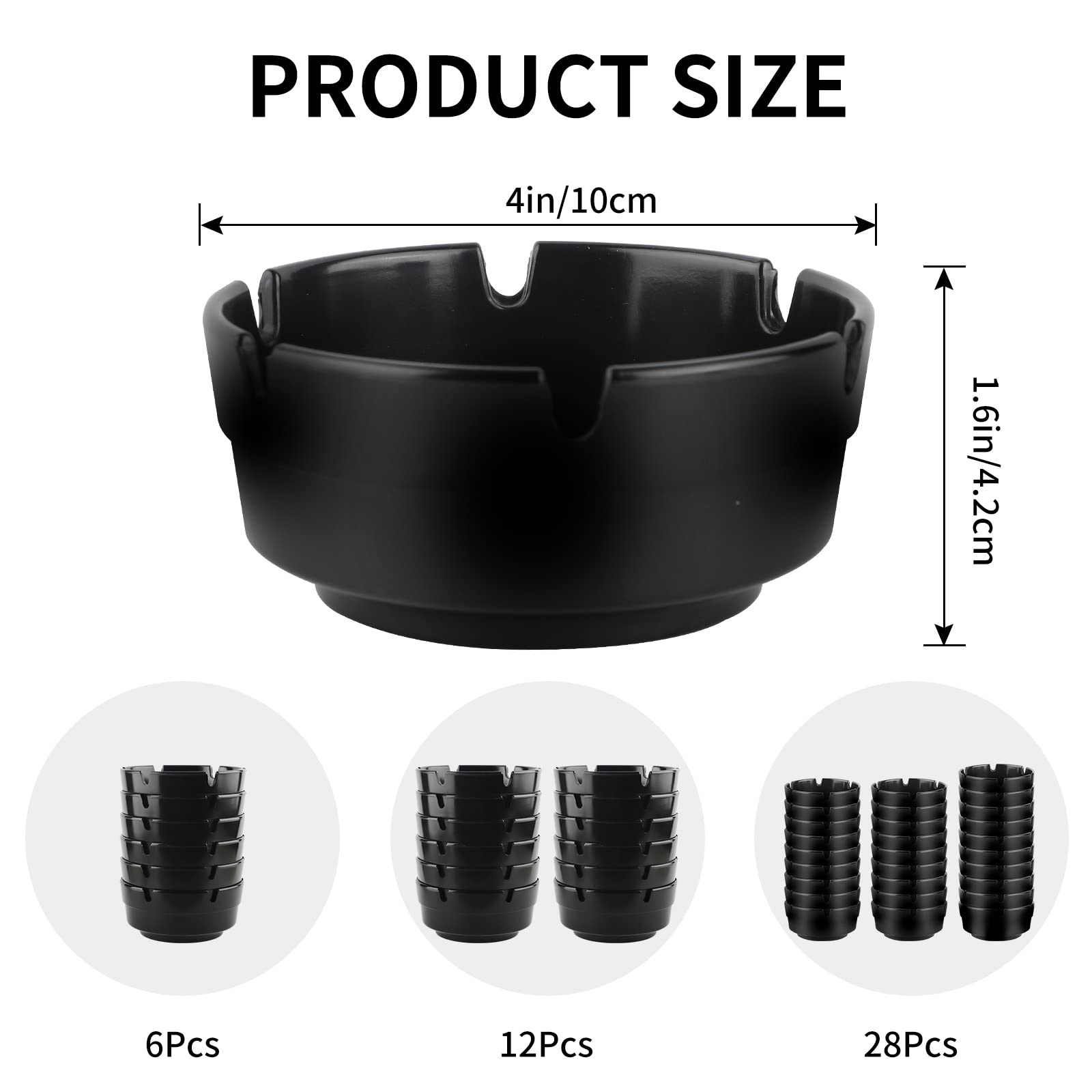 Snapklik.com : 6Pcs Ashtray Sets For Cigarettes, Plastic Tabletop Ash ...
