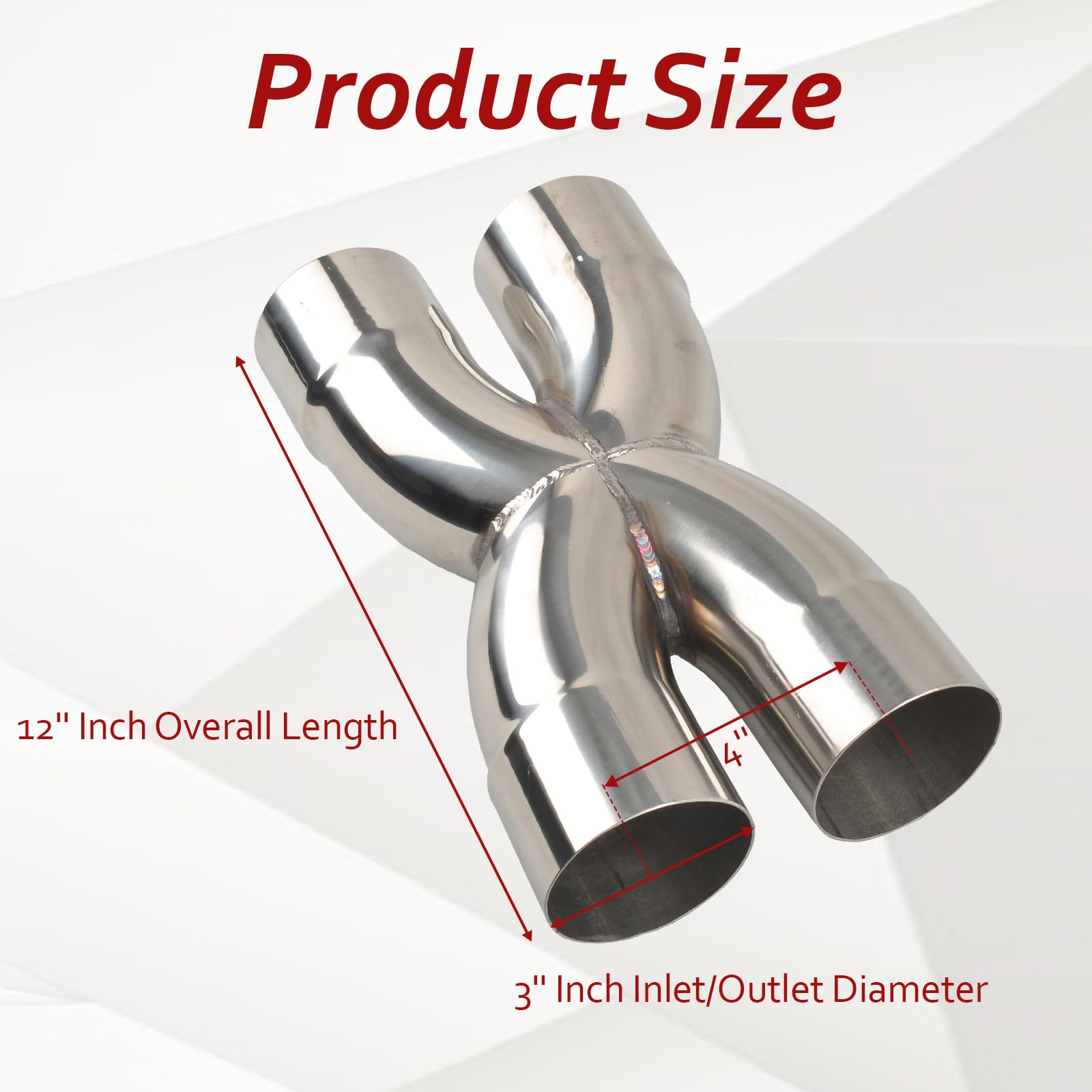 Snapklik.com : BIGREAT Exhaust Tip X Pipe 3 Inch Inlet/Outlet Diameter
