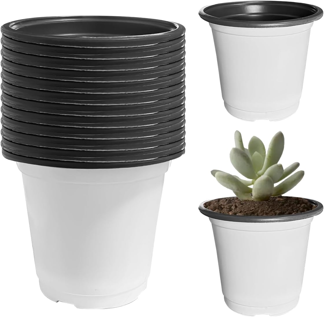 Amazon.com: Nursery Pot, Flower Pots 3.5Inch Plastic Plant Pot 100PCS ...
