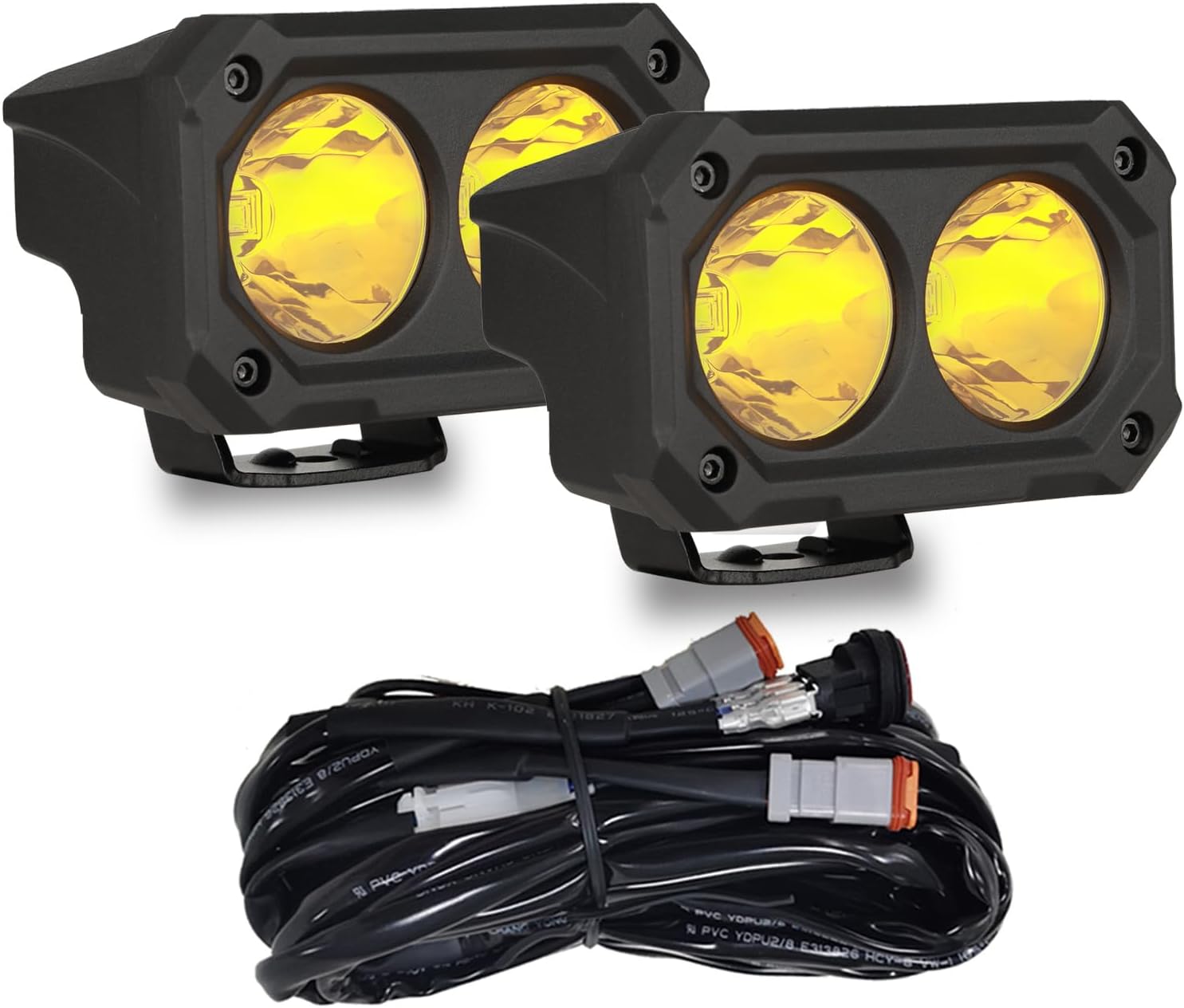 Amazon.com: BIGLION.X 4 Inch Amber LED Light Pods, 2Pcs 100W Yellow ...