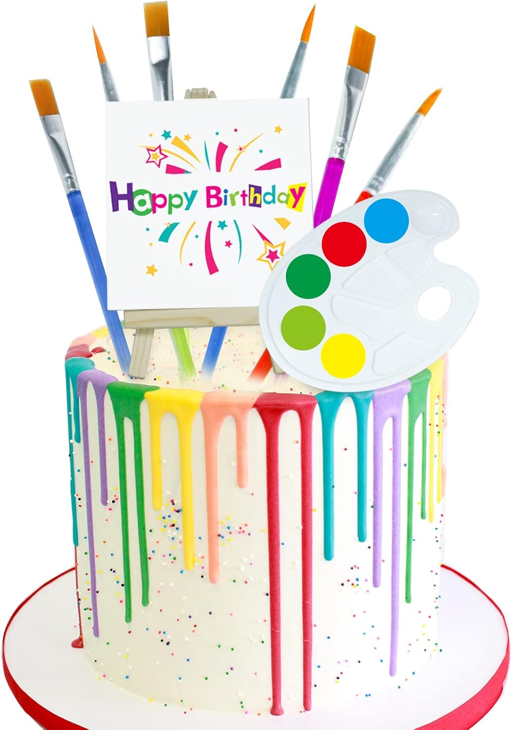 Amazon.com: Rismise Painting Cake Topper Art Paint Cake Topper Paint ...