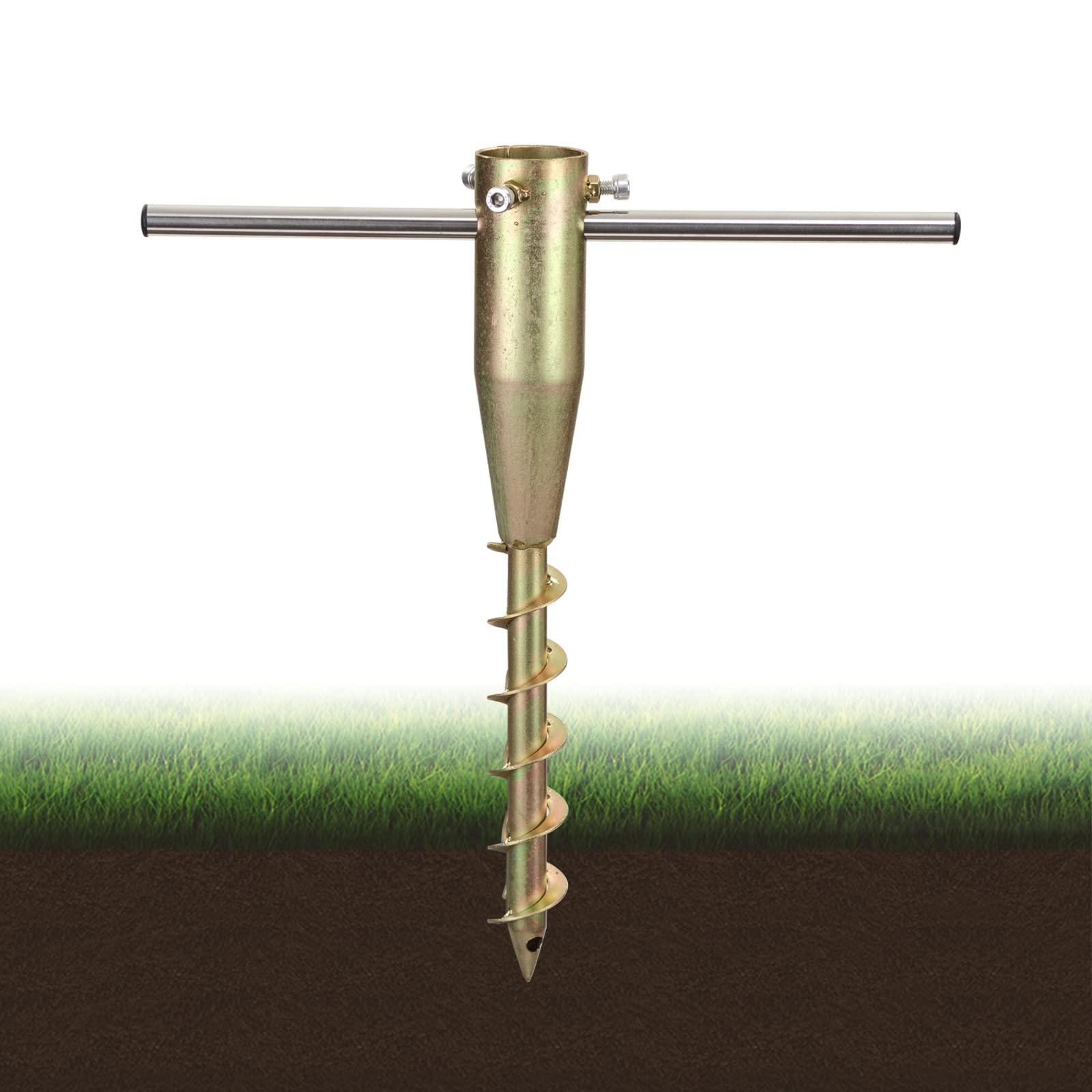 Buy Ground Screw Anchor, 17 Inches Heavy Duty No Dig Ground Anchor ...