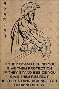 Amazon.com: Spartan Warrior Tin Signs If They Stand Behind You Metal ...