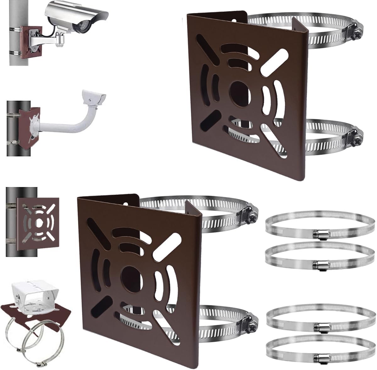 Amazon.com : Universal Vertical Pole Mount Adapter with 2 Loops Brown ...