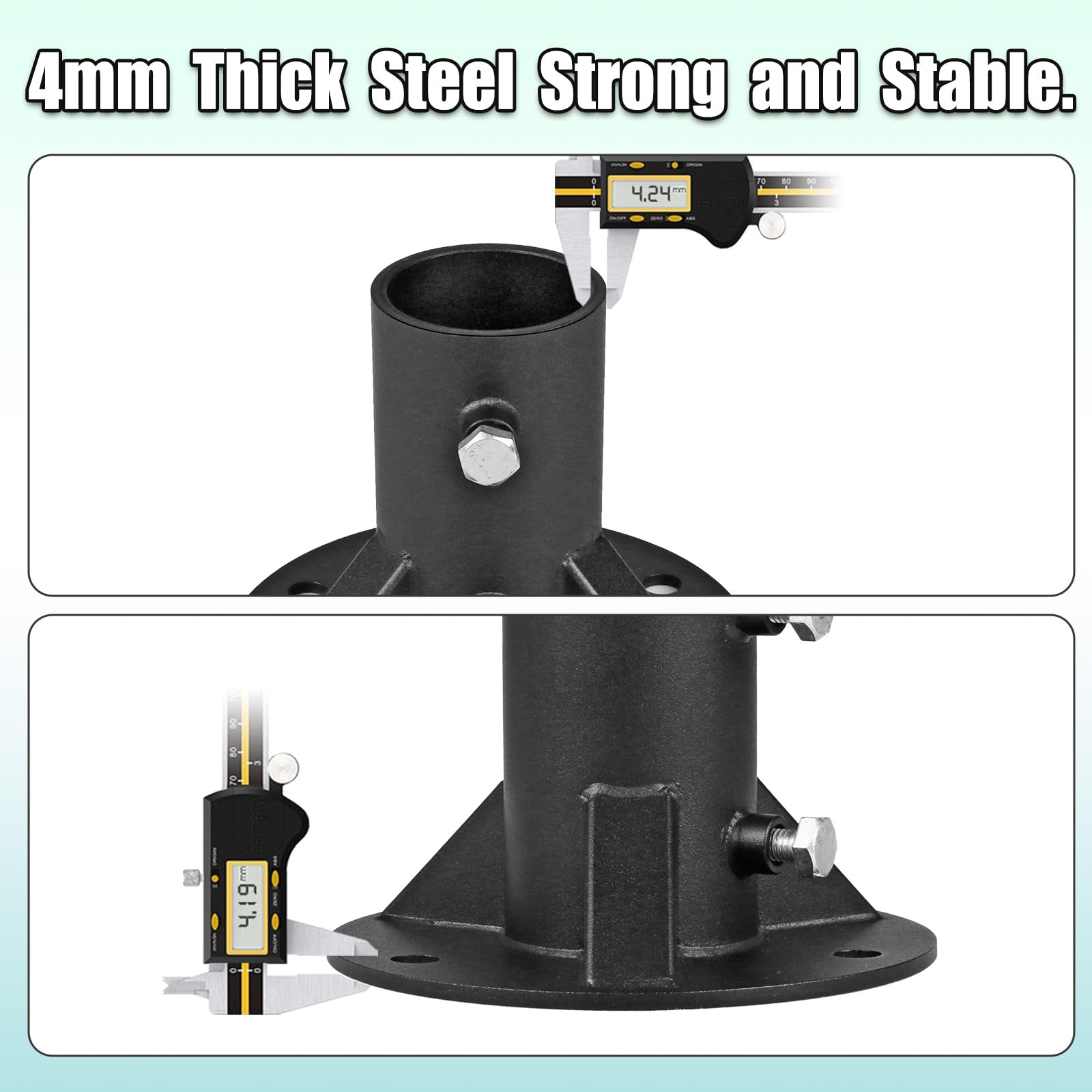 Snapklik.com : Insaga Chain Link Fence Post 2 Floor Flange Base, Heavy ...