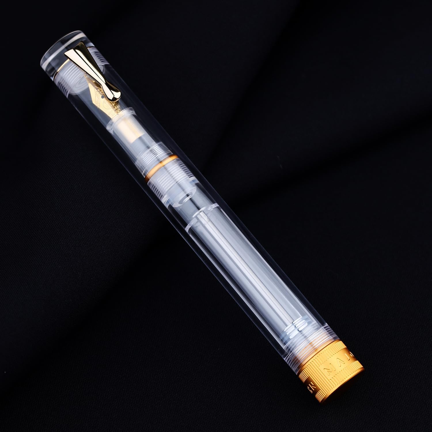 Asvine Majohn V1 Vacuum Filling Fountain Pen Extra Fine Nib Golden Clip ...