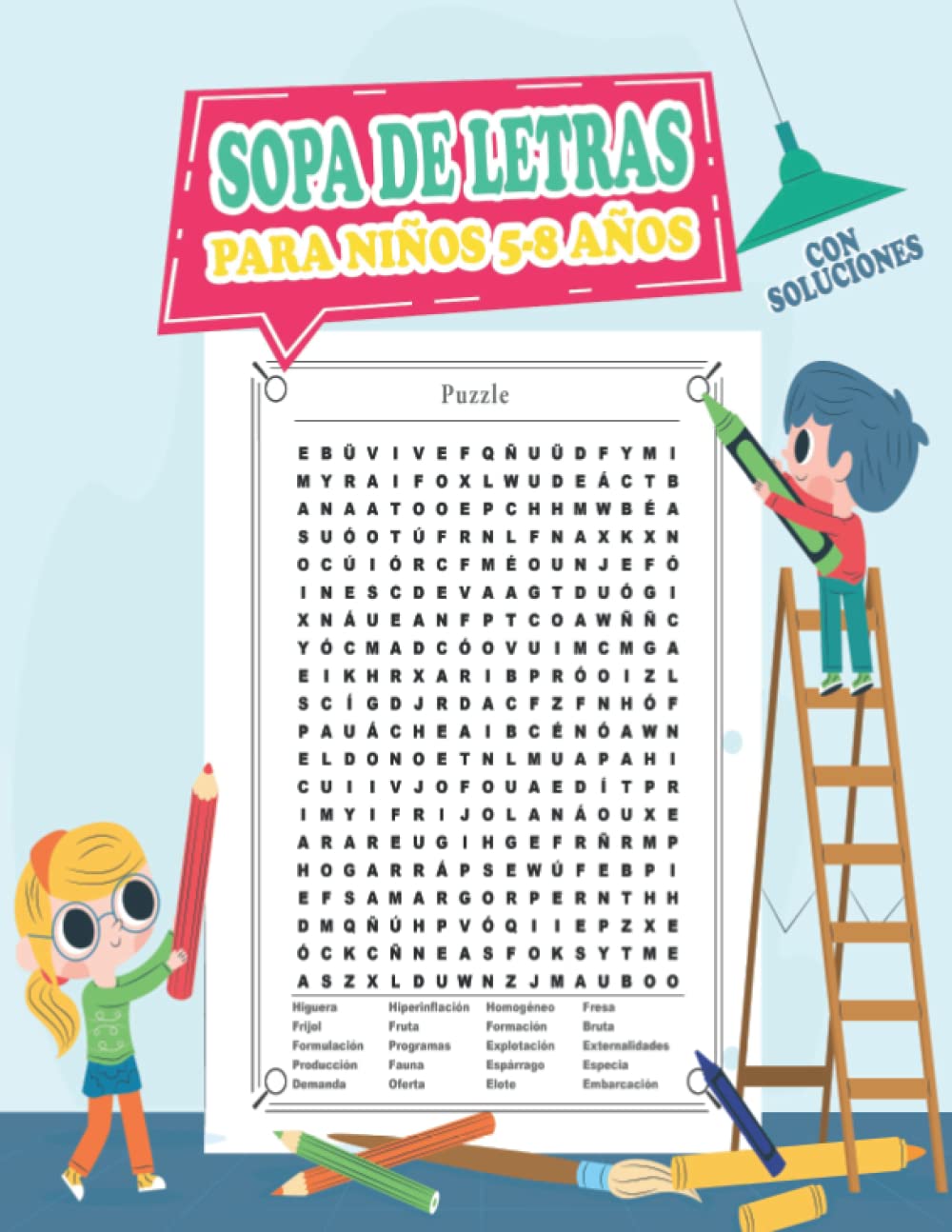 Buy Sopa De Letras Para Niños 5-8 Años Con Soluciones: 100 Sopa de ...