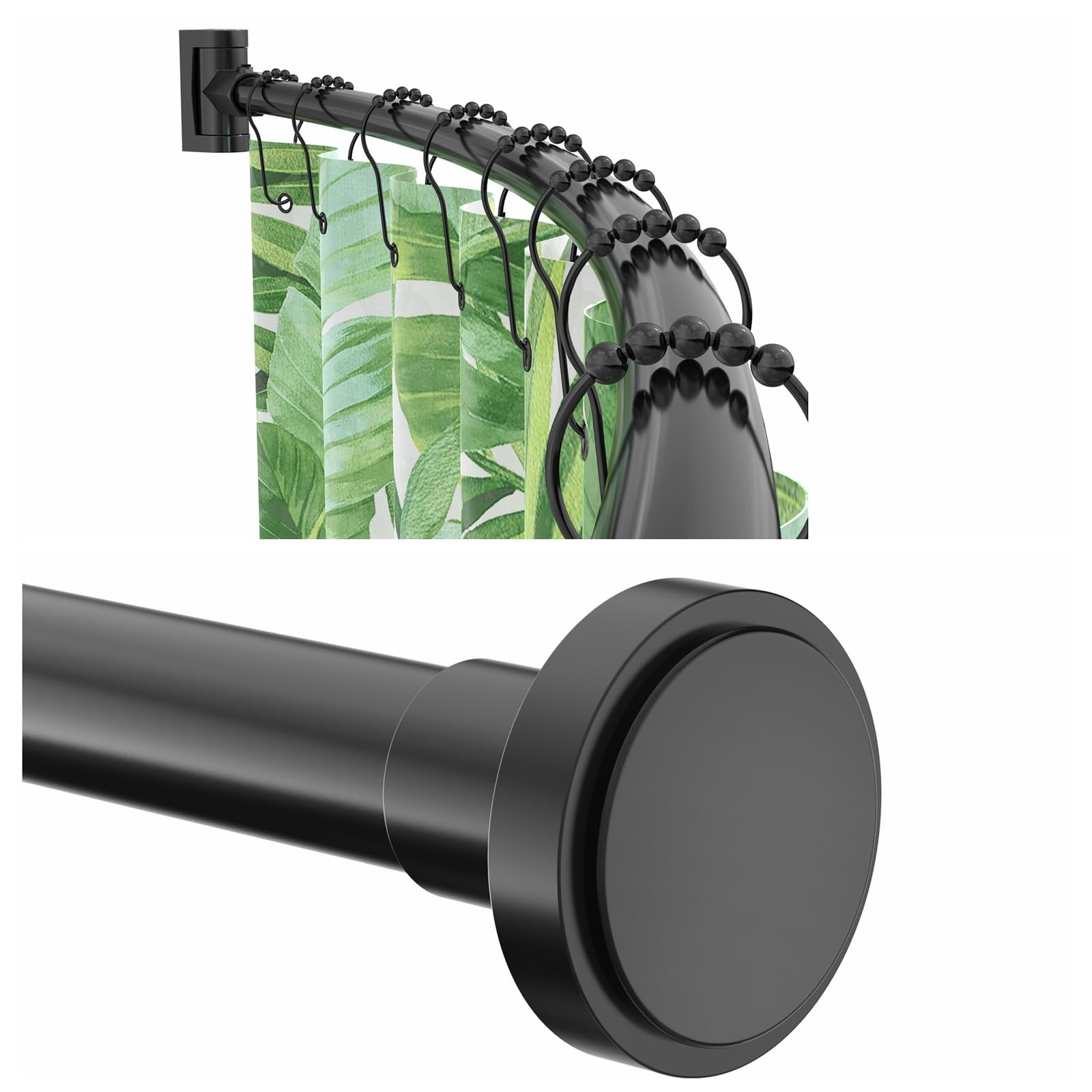 Amazon.com: PrettyHome Set of Adjustable Curved Shower Curtain Rod ...