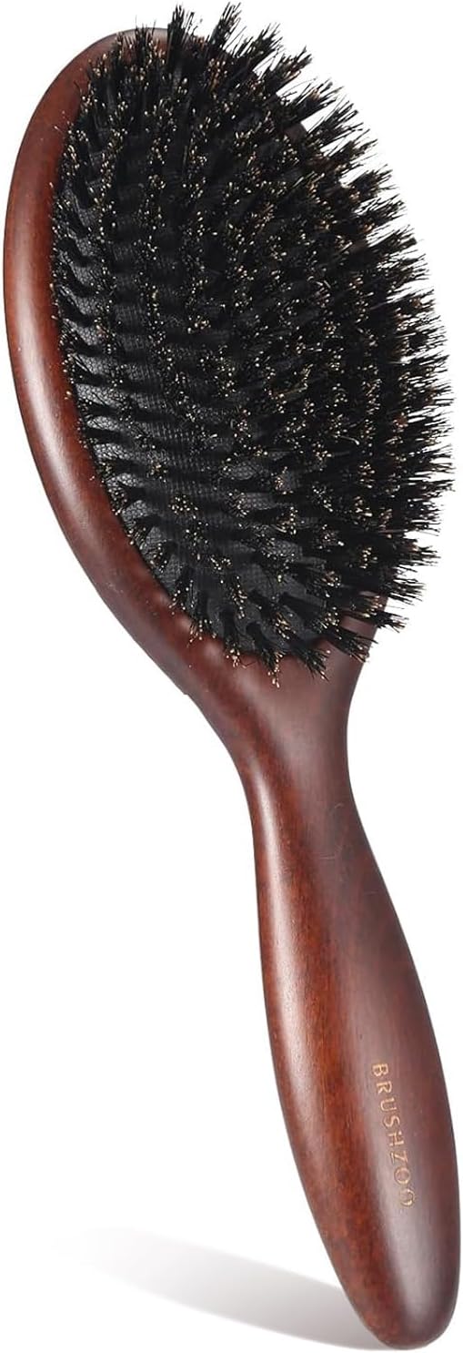 Amazon.com : BRUSHZOO Hair Brush, Boar Bristle Hair Brush for Thin Fine ...