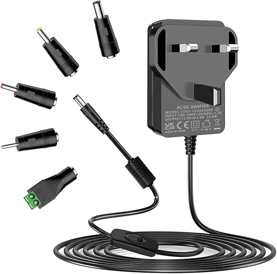 12V Power Supply, 12V 2A Power Adapter, for Yamaha Keyboard LED Strip ...