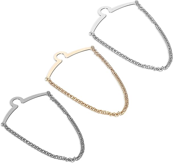 Amazon.com: HJZHII 3PCS Tie Chain, Tie Clips Necktie Chain for Men Gold ...