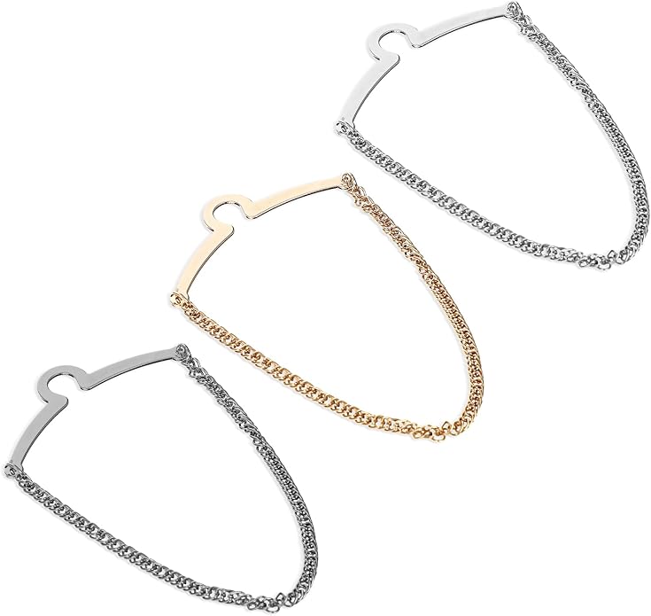 Amazon.com: HJZHII 3PCS Tie Chain, Tie Clips Necktie Chain for Men Gold ...
